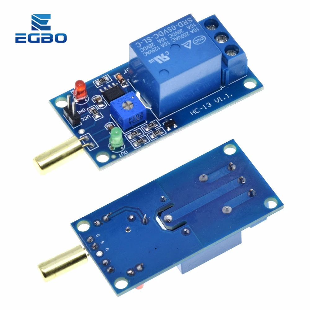 Egbo 5v 1 Channel Output Tilt Slant Angle Sensor Relay Module Golden Sw520d Ball Switch Tilt ...
