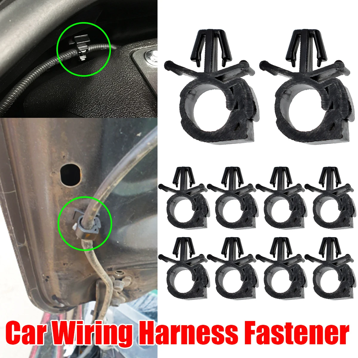 10x-Car-Wiring-Harness-Fastener-Route-Fixed-Retainer-Clip-Corrugated ...