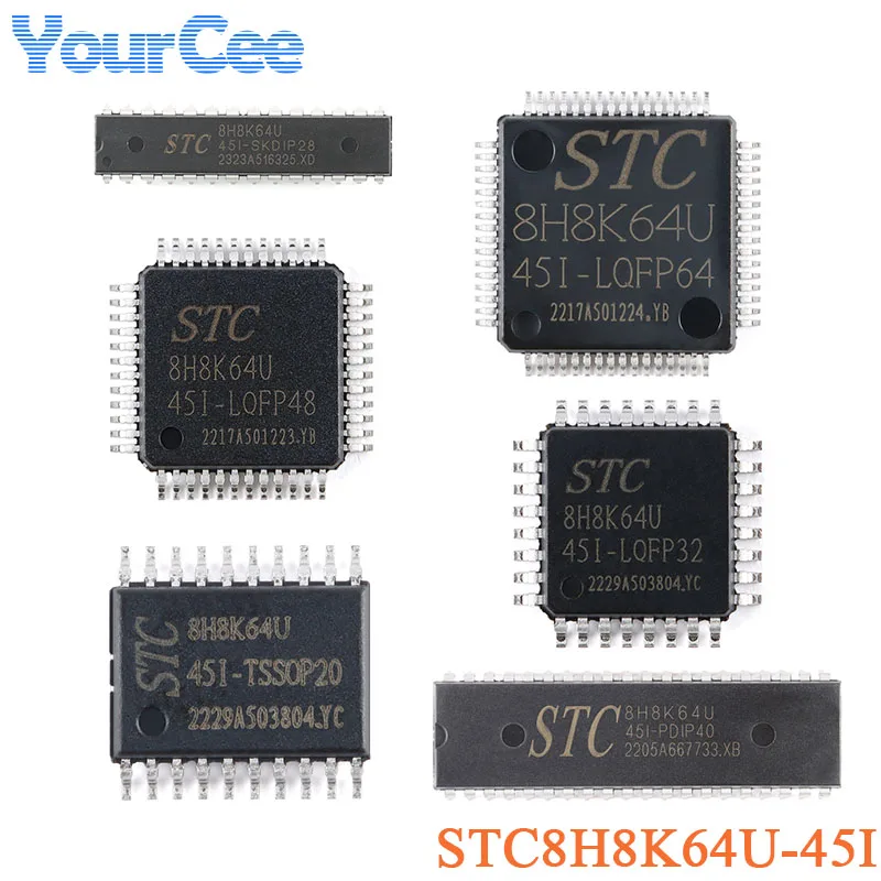 5pcs-STC8H8K64U-45I-STC8H8K64U-SKDIP28-LQFP64-LQFP48-LQFP32-TSSOP20 ...