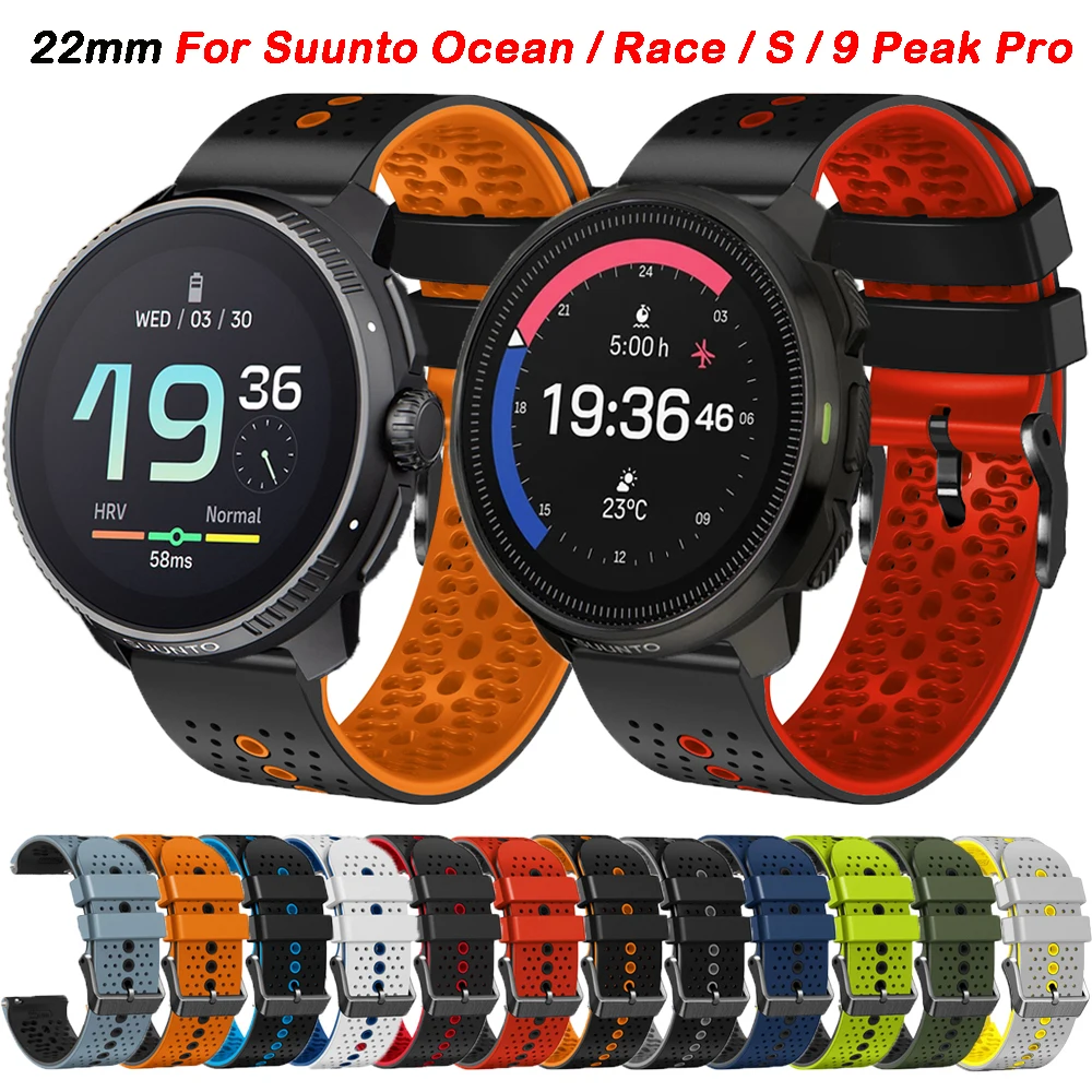 Suunto 레이스 S 오션 버티컬 밴드용 실리콘 시계 스트랩, Suunto 9 Peak Pro 5 Peak용 스포츠 교체 손목 ...