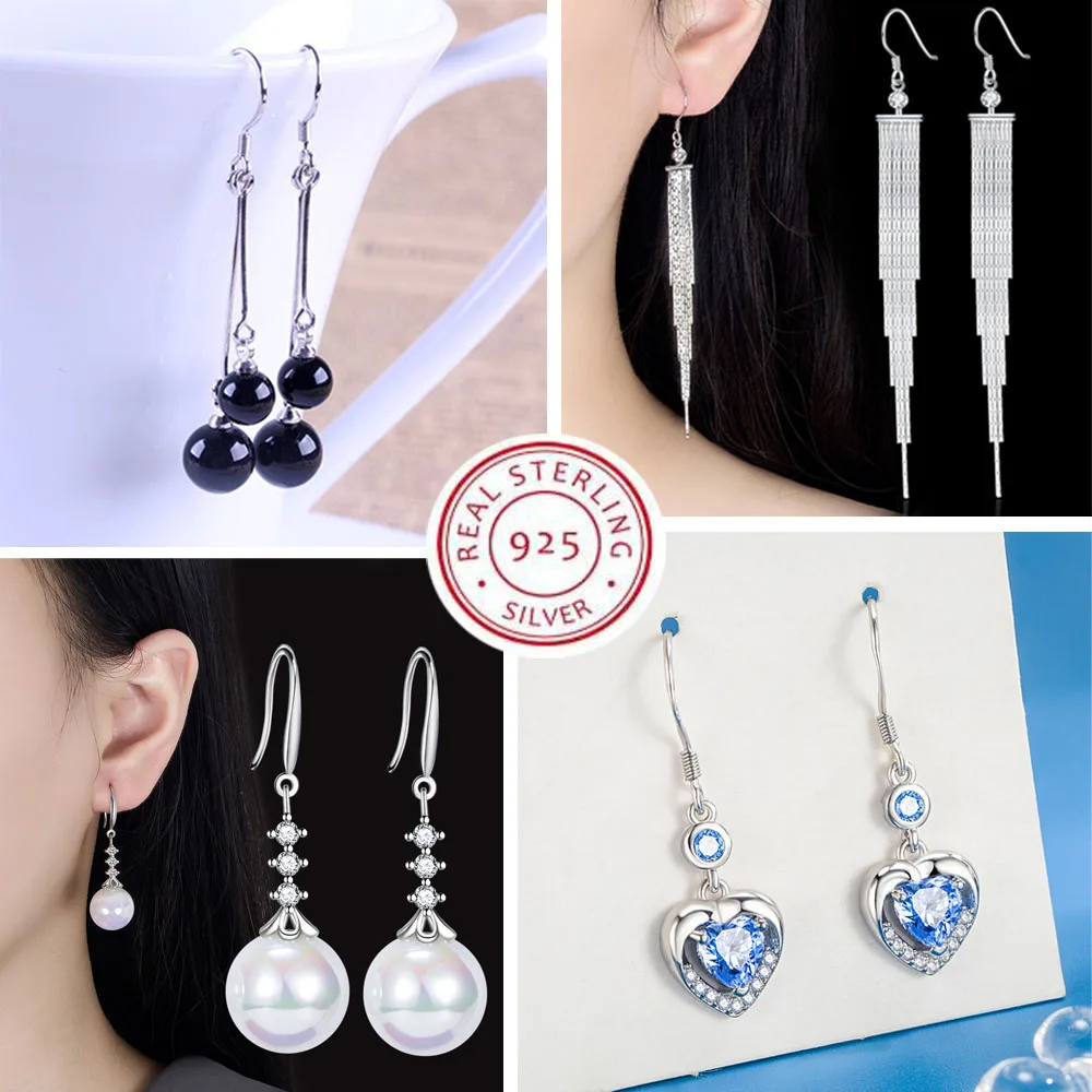 925-Sterling-Silver-Jewelry-Women-Fashion-Cute-Tiny-Clear-Crystal-CZ ...