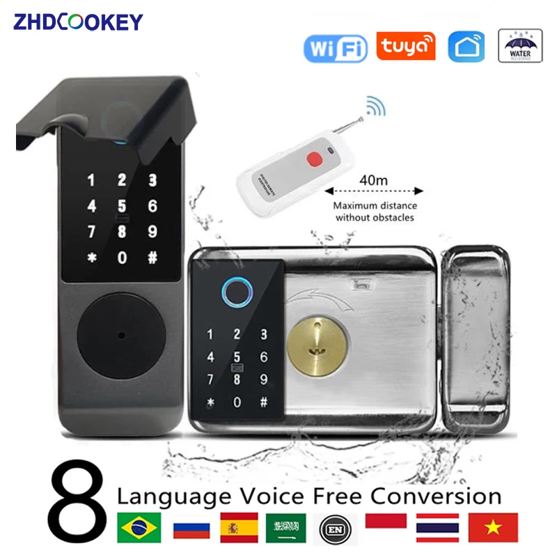Outdoor Waterproof Tuya Smart Lock with Remote Control IC Card Digital ...