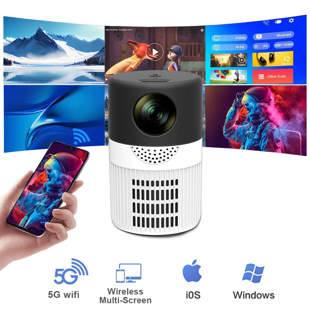 YT400-White-Phone-Smartphone-Wifi-Multiscreen-Protable-Mini-Projector ...
