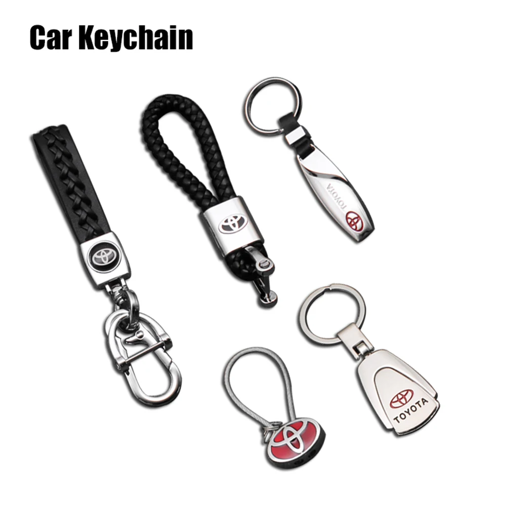 3D-Metal-Alloy-Leather-Keychain-Key-Rings-For-Toyota-Prado-Auris ...