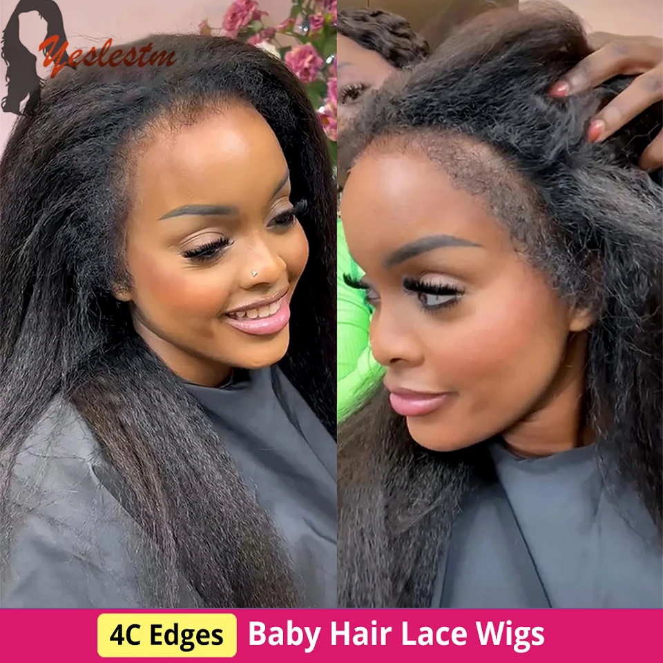 Perruque-Lace-Front-Wig-Naturelle-Cr-pue-Lisse-Cheveux-Boucl-s-Yaki ...