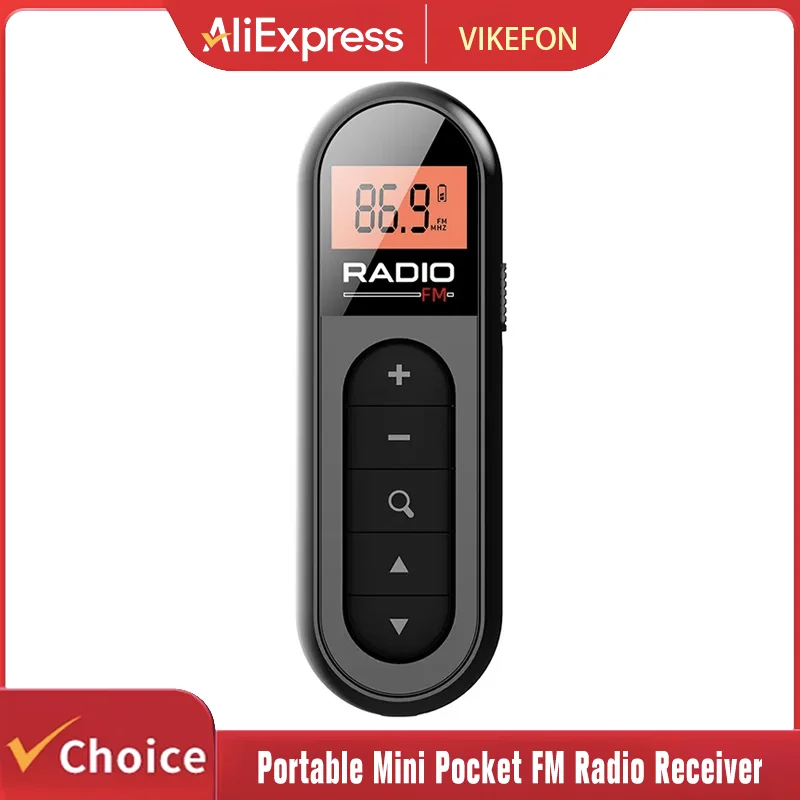 Mini Pocket FM Radio Portable Radio Receiver With Backlight LCD Display ...