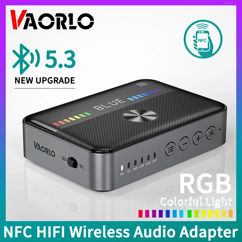 RGB-Colorful-Light-Bluetooth-5-3-Audio-Receiver-Transmitter-NFC-USB-3 ...