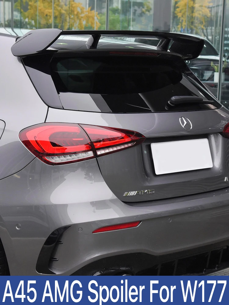 Amg Style A45 Glossy Black Rear Trunk Spoiler Front Lip Splitter For ...