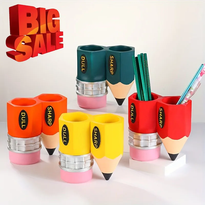 Unique-Pencil-shaped-Pen-Holder-Pencil-Storage-Box-Large-Capacity-Desk ...