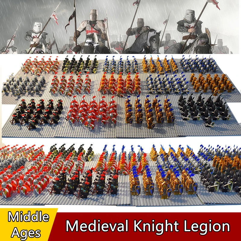 Medieval Viking Warrior Figure Building Blocks para Crianças, Soldados ...