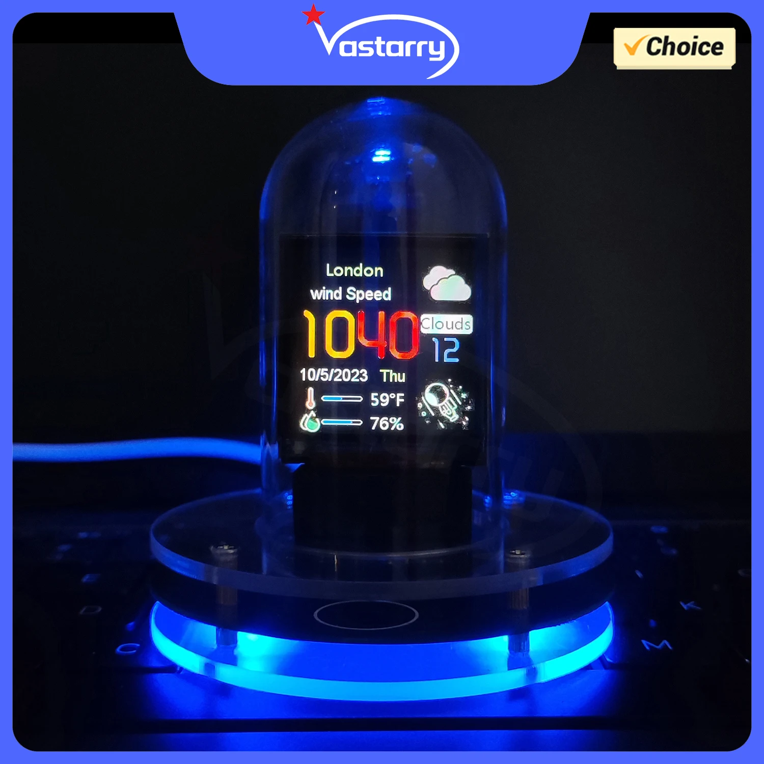 New-Mini-Smart-WIFI-Clock-Glow-Tube-Digital-Clock-Smart-Weather-Clock ...