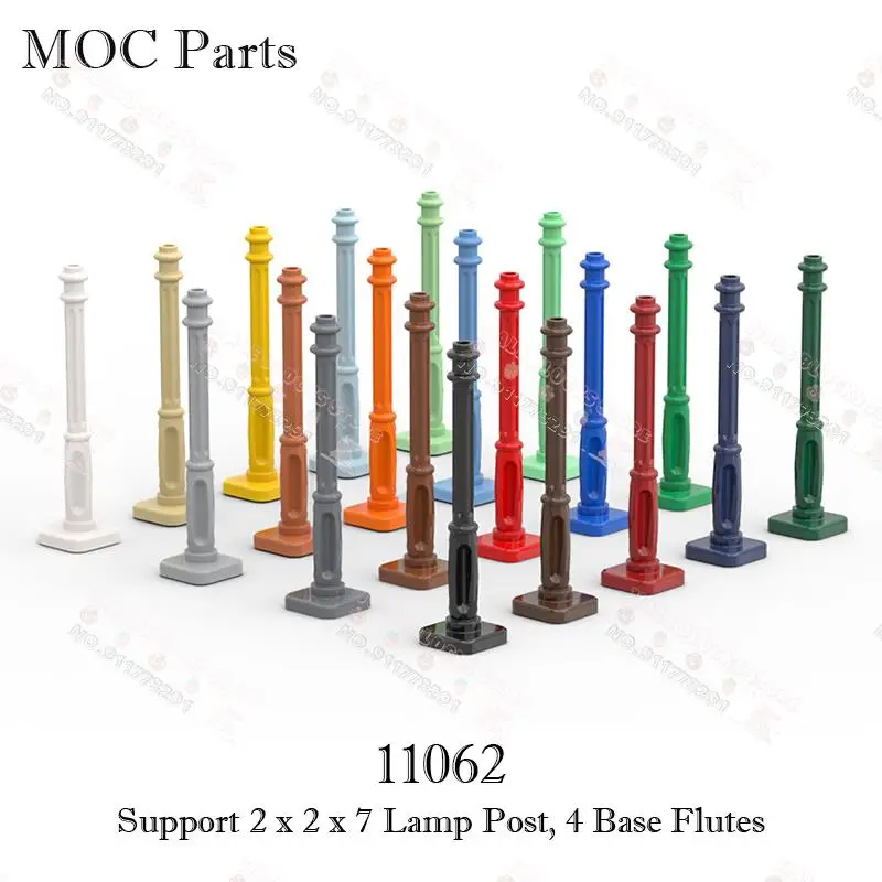 10PCS/LOT MOC Parts Brick 11062 Support 2x2x7 Lamp Post 4 Base Flutes ...