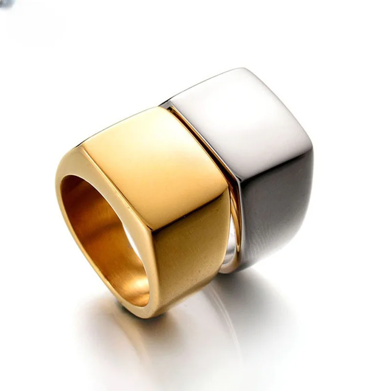 Simple and smooth titanium steel cast ring, stainless steel men and ...