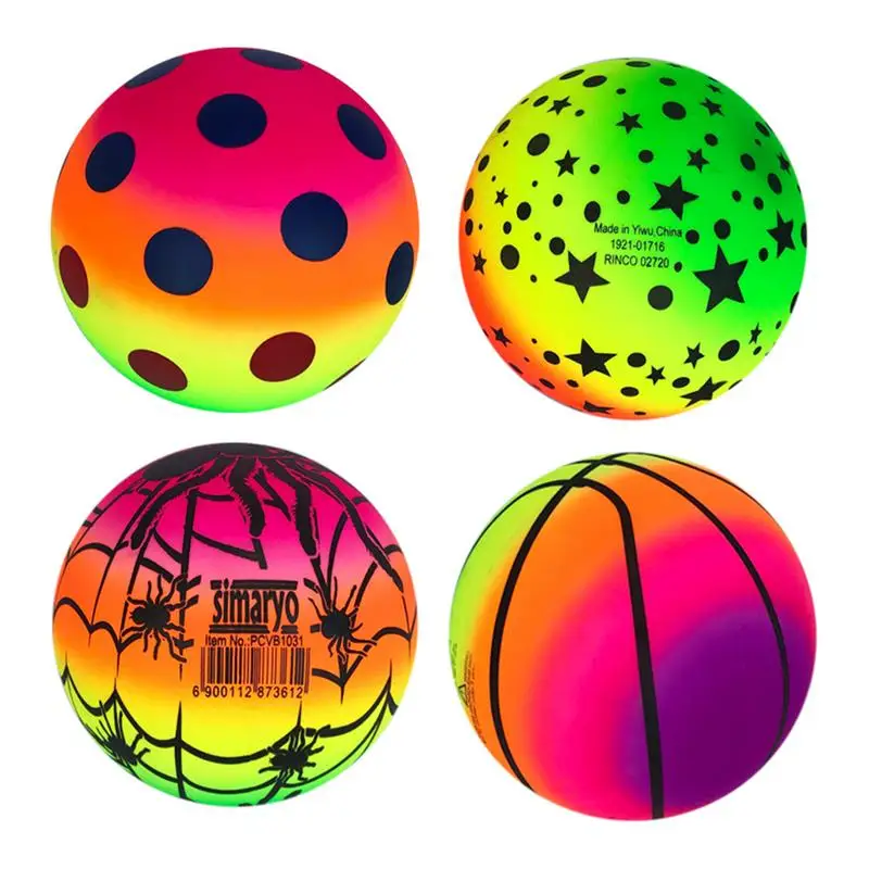 6-Inch-Playground-Ball-Colorful-Inflatable-Beach-Balls-Rainbow-PVC ...