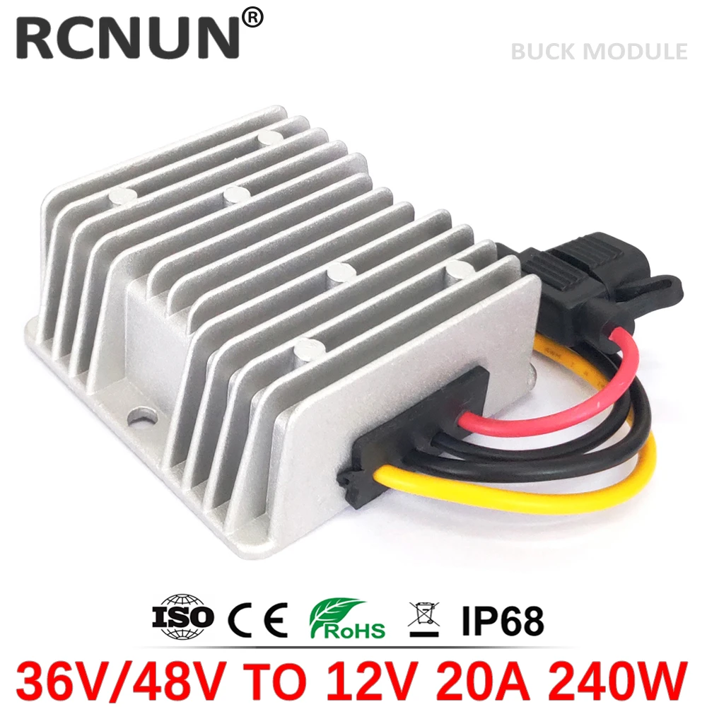 Rcnun New 24v 36v 48v To 12v 20a Step Down Dc Dc Converter Stabilizer ...