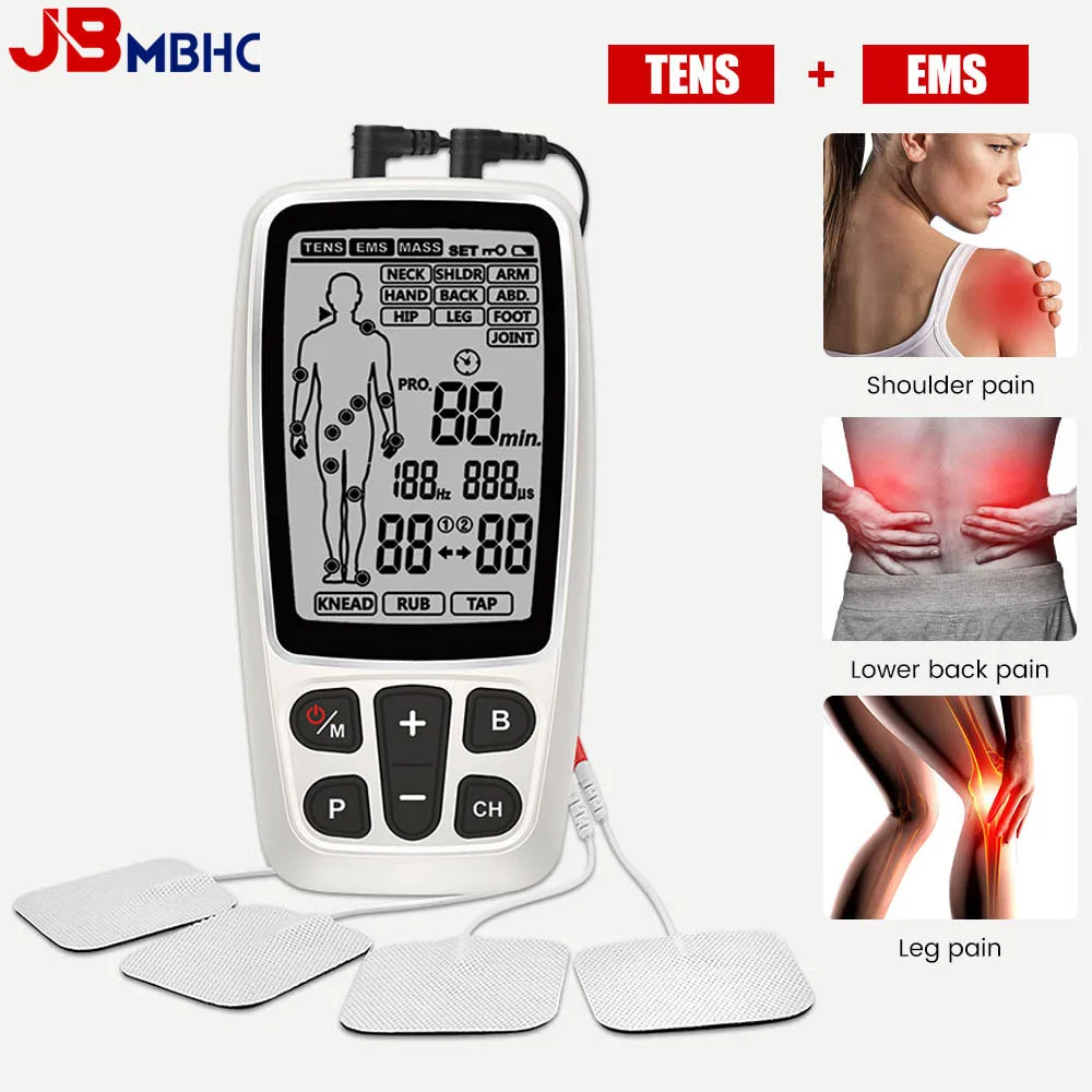 3-in-1-EMS-Electric-Muscle-Stimulator-TENS-Unit-Physiotherapy-Pulse ...