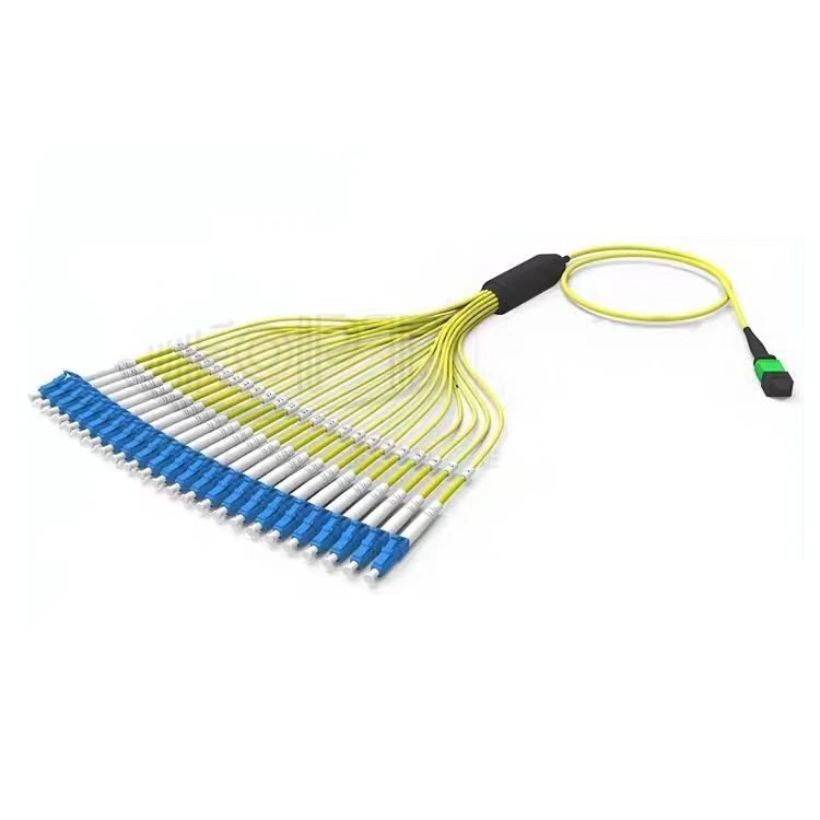 24 cores MPO-LC female 0.8m OS2 fiber breakout patchcords MPO APC ...