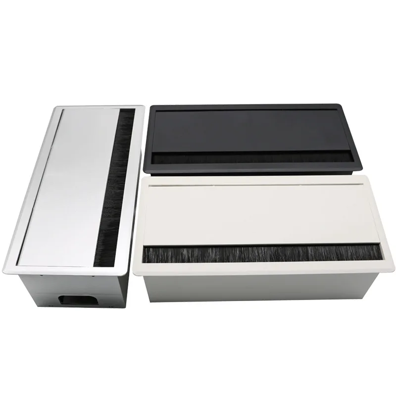 Desk-Rectangle-Wire-Cover-Cable-Grommet-Office-Table-Wire-Hole-Cover ...