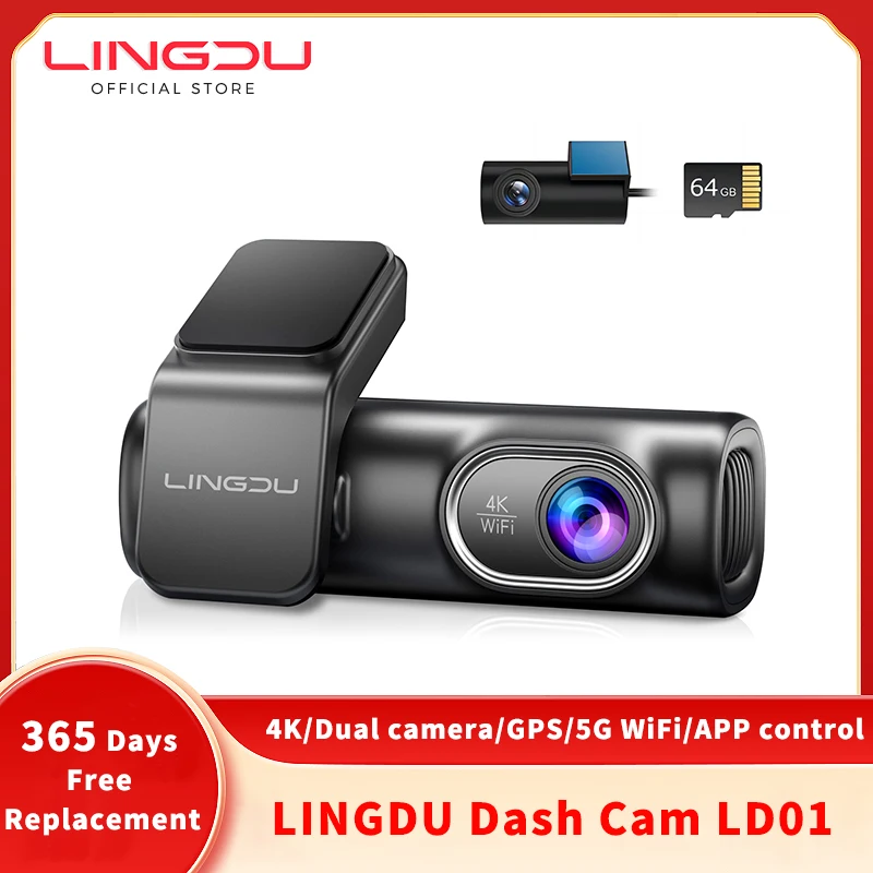 LINGDU-Dash-Cam-LD01-4K-Front-and-Rear-1080P-Dual-Dash-Camera-Voice ...