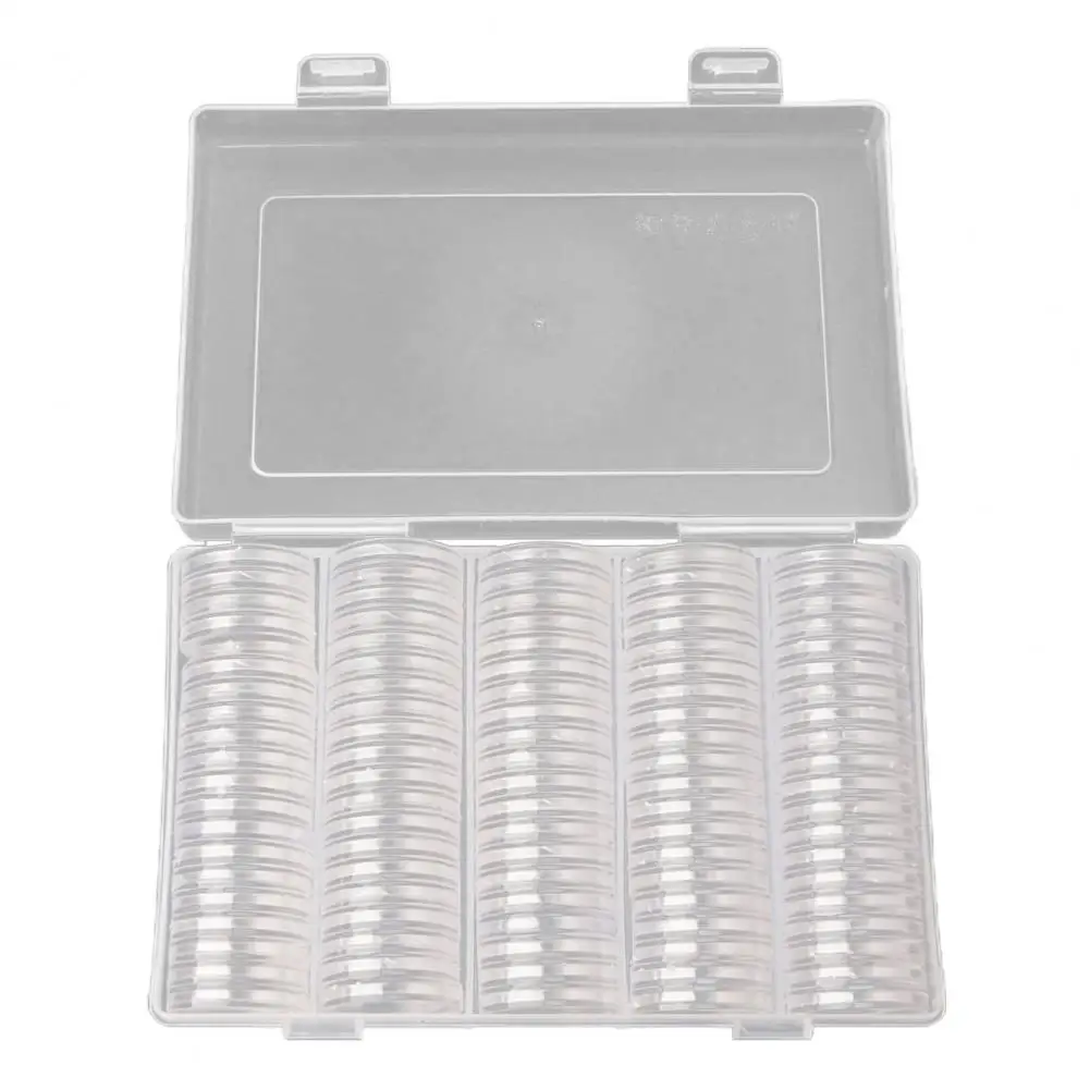 100Pcs-Set-27mm-Collectible-Coin-Boxes-Protective-Coins-Transparent ...