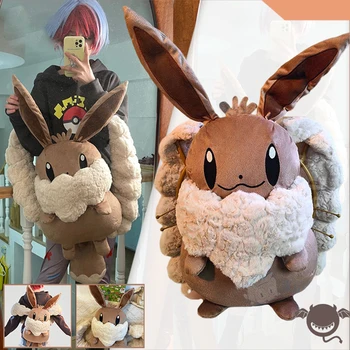 Pokemon Eevee Backpack Penny Bag Anime Backpack Game Cosplays Plush Toy ...