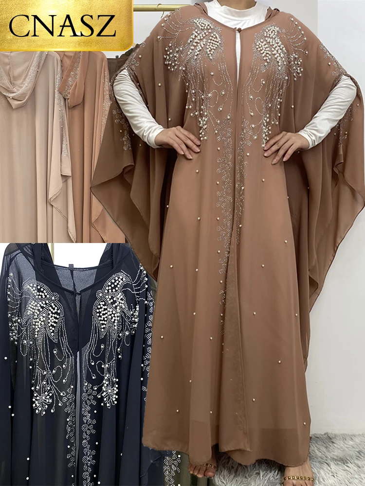 New-Design-Ramadan-Muslim-Abaya-Luxury-Arabian-Bat-Sleeve-Robe ...