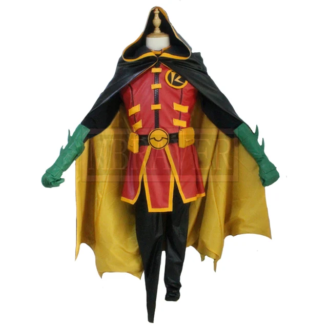 Damian Wayne Robin Costume NEW Red Robin Superhero Damian Wayne Tim