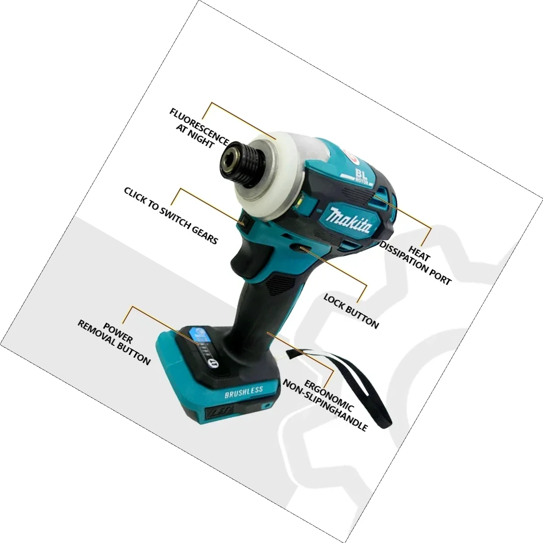 Makita-DTD172-Cordless-Impact-Driver-18vBrushless-Motor-Electric-Drill-Wood-Bolt-T-Mode ...