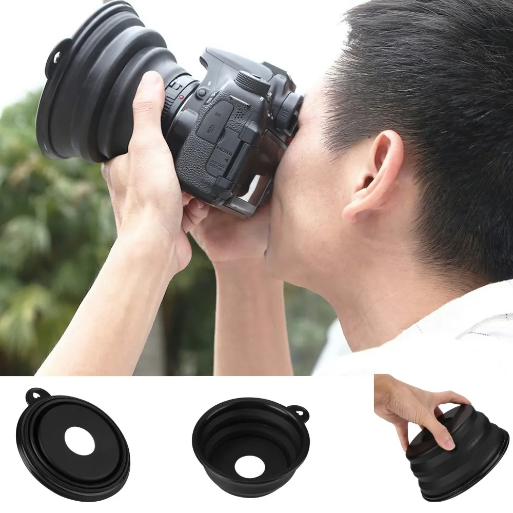 Lens Hood Reflection free Collapsible Silicone Lens Cover Anti glass ...
