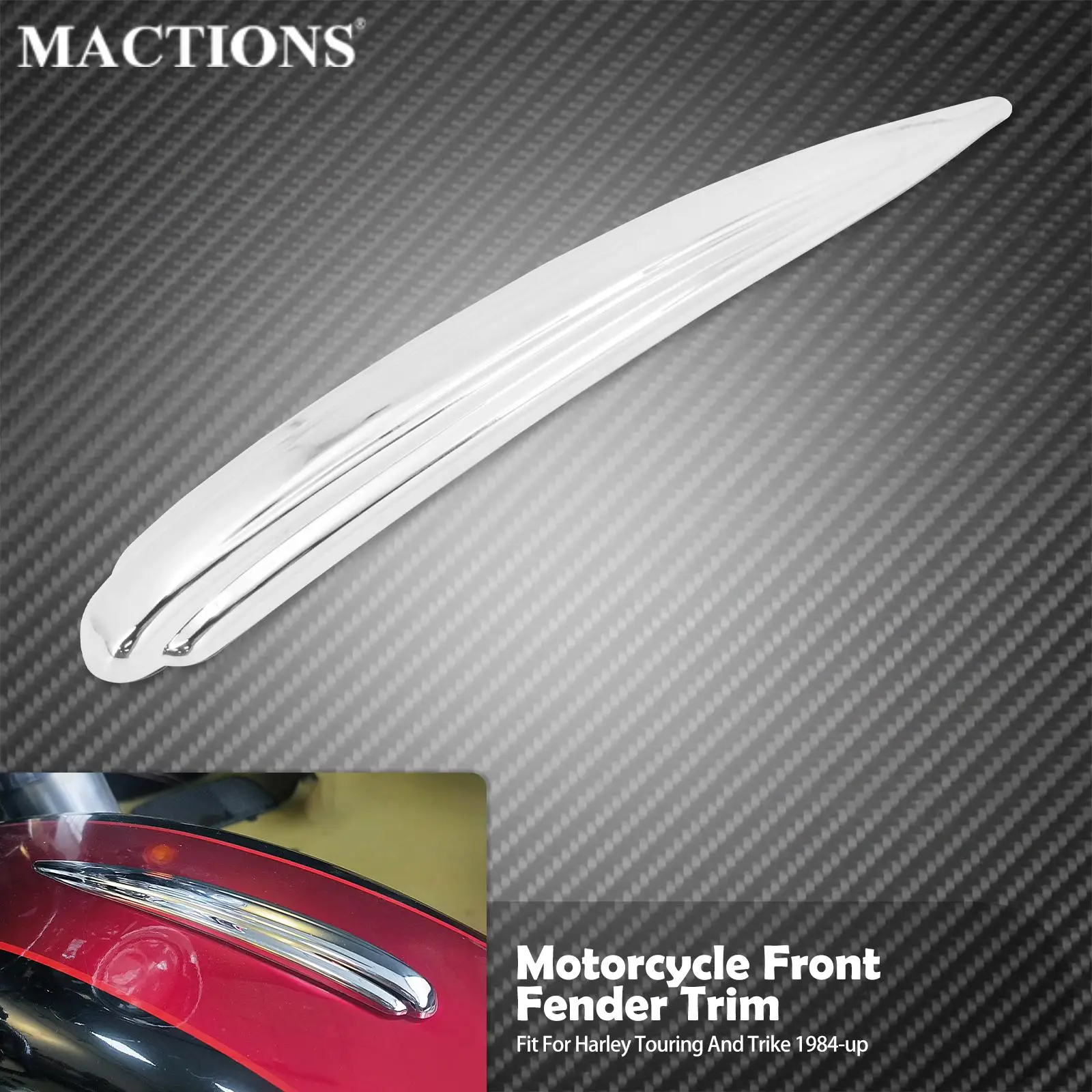 Motorcycle-Front-Fender-Trim-ABS-Plastic-Chrome-For-Harley-Touring-Road ...