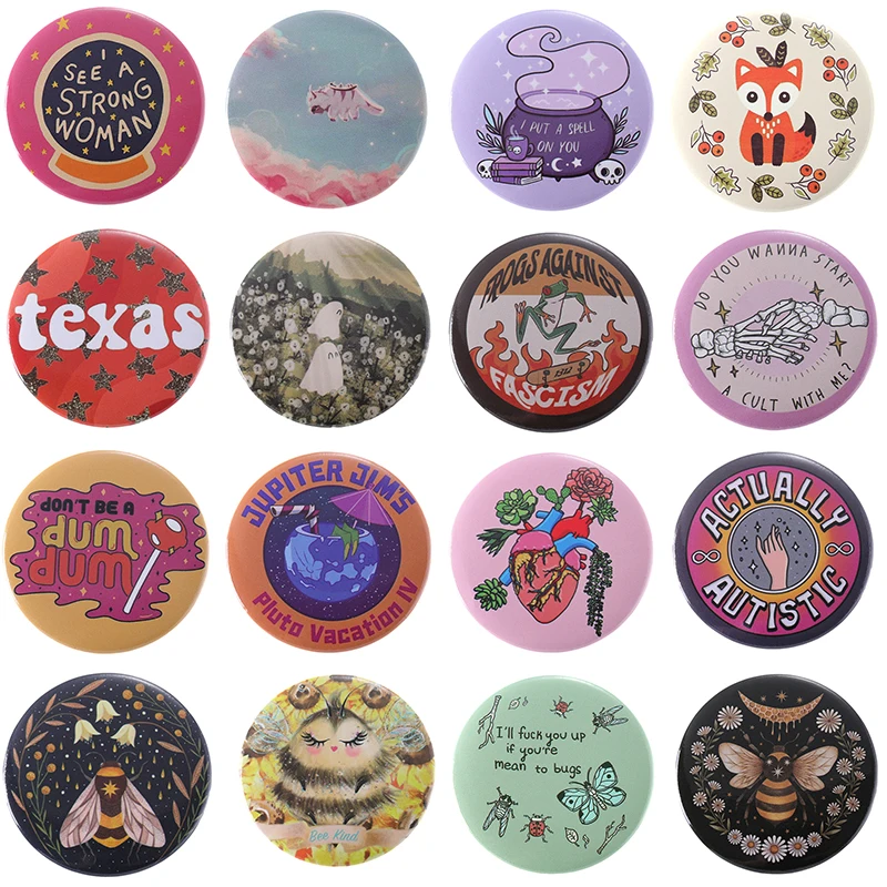 Cartoon-Insect-Animal-Emotions-Soft-Button-Tinplate-Pin-Friends-Gift ...