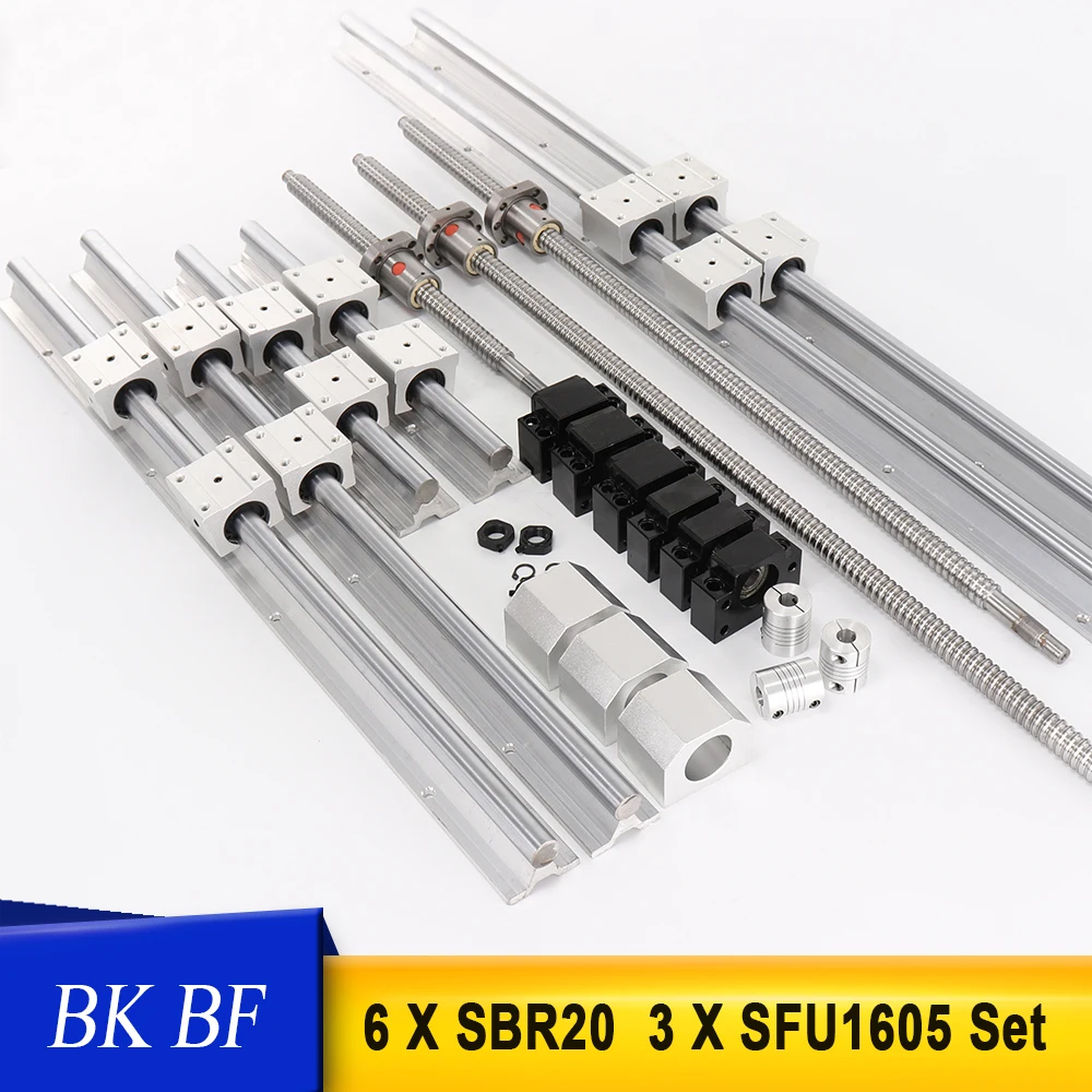 SBR20-cnc-sets-linear-guide-any-length-6-sets-linear-rail-SBR20UU ...