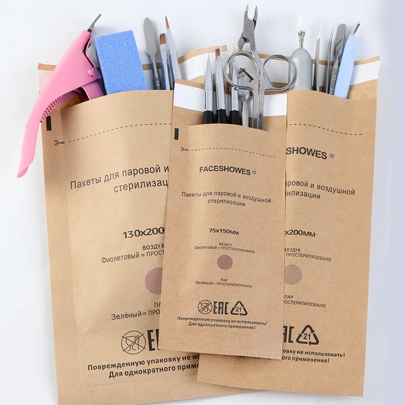 50pcs-Nail-Clean-Disinfection-Kraft-Bag-Disposable-Nail-Art-Dentist ...