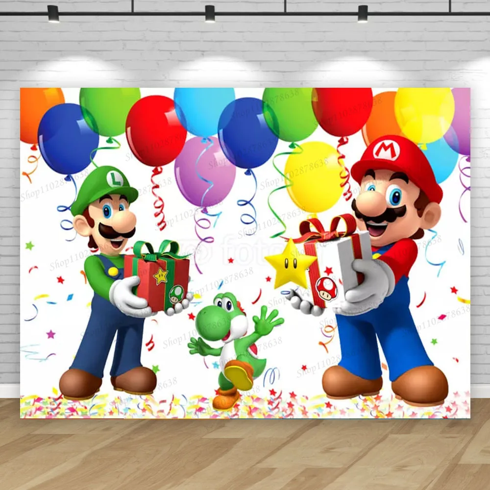 Fondo para fotografía de fiesta de cumpleaños de Super Mario, Luigi ...