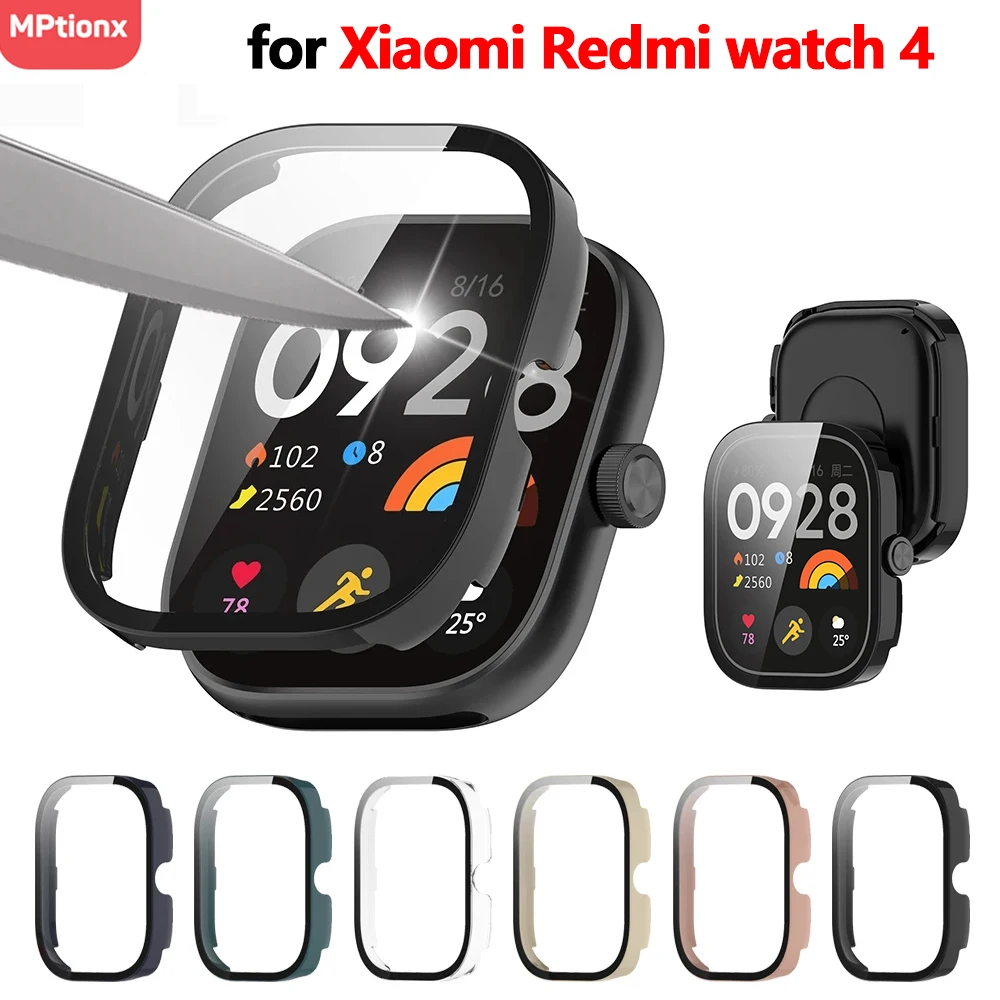 PC Case+Glass for Xiaomi Redmi Watch 4 3 Tempered Glass Anti-scratch ...
