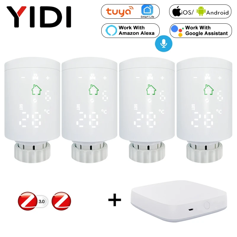 Zigbee Wifi Smart Trv Radiator Actuator Thermostatic Radiator Valve Tuya Temperature Controller ...