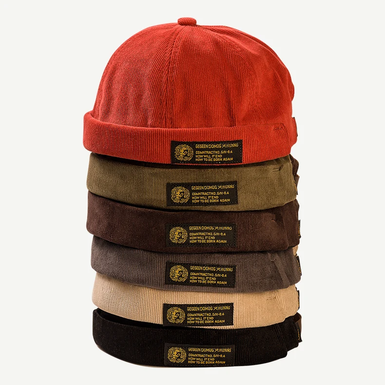 Hat Men's Trendy Autumn Winter Retro Corduroy Chinese Landlord Hat ...