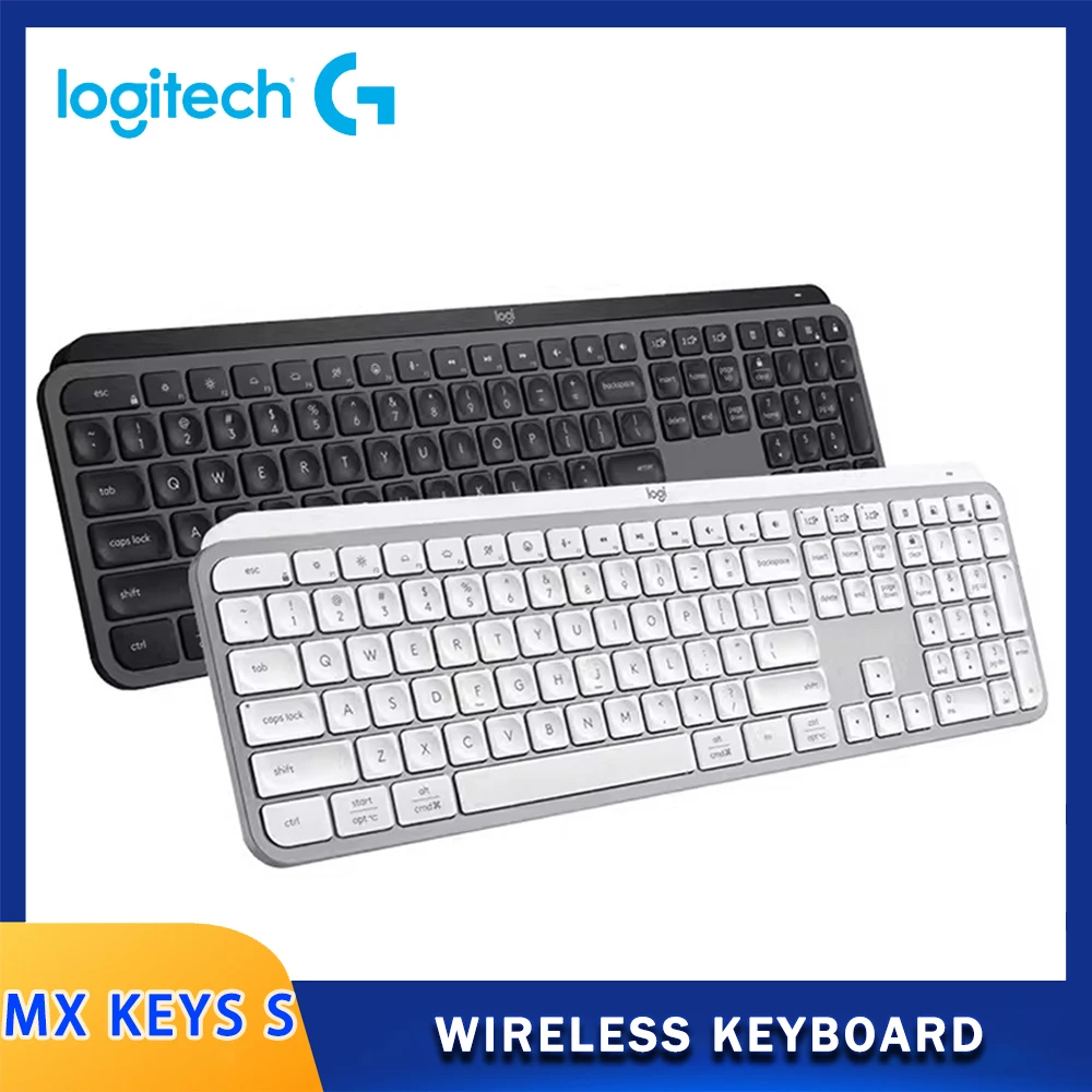Logitech-MX-Keys-S-Wireless-Keyboard-Bluetooth-Office-104-Key-Charging ...