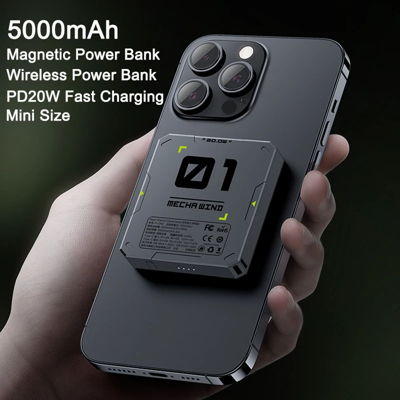 Magsafe-Power-Bank-5000mAh-15W-Wireless-Fast-Charging-Mini-Powerbank ...