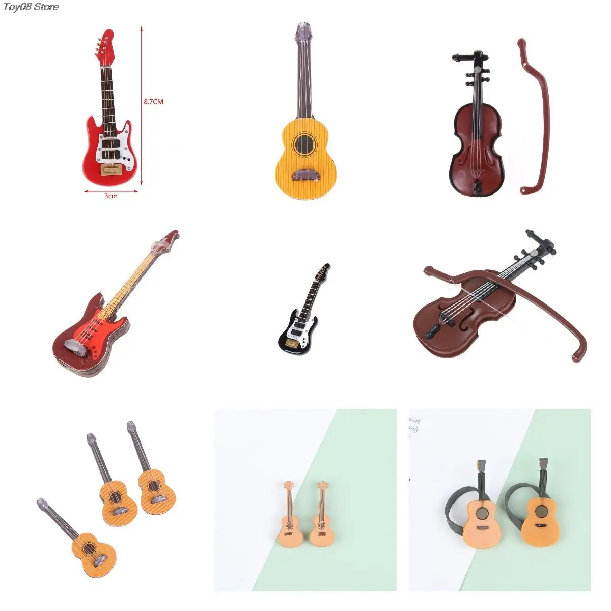 Microphone Phonograph Guitar Violin Trumpet Saxophone Drum Doll Musical ...