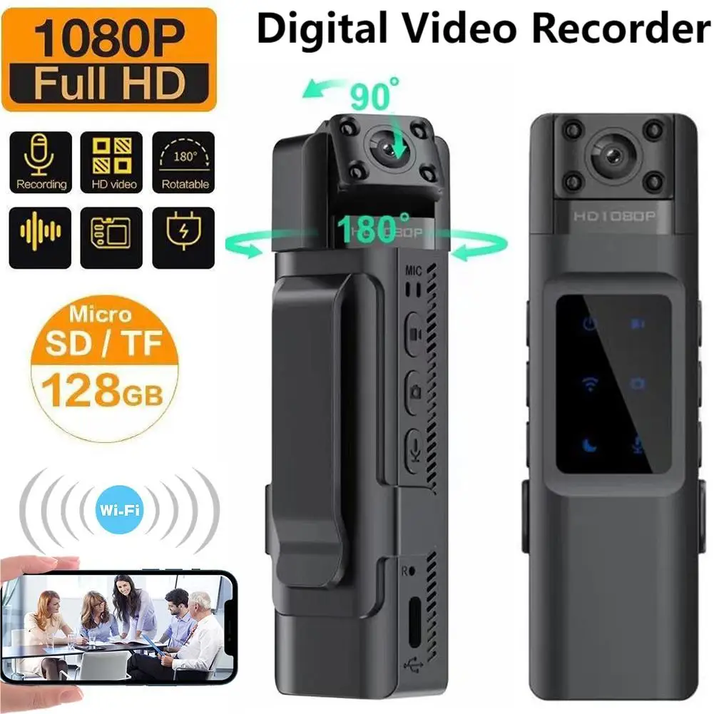 L13 Mini Body Camera 1080P HD WiFi Sports Camera 180 ° Rotatable ...