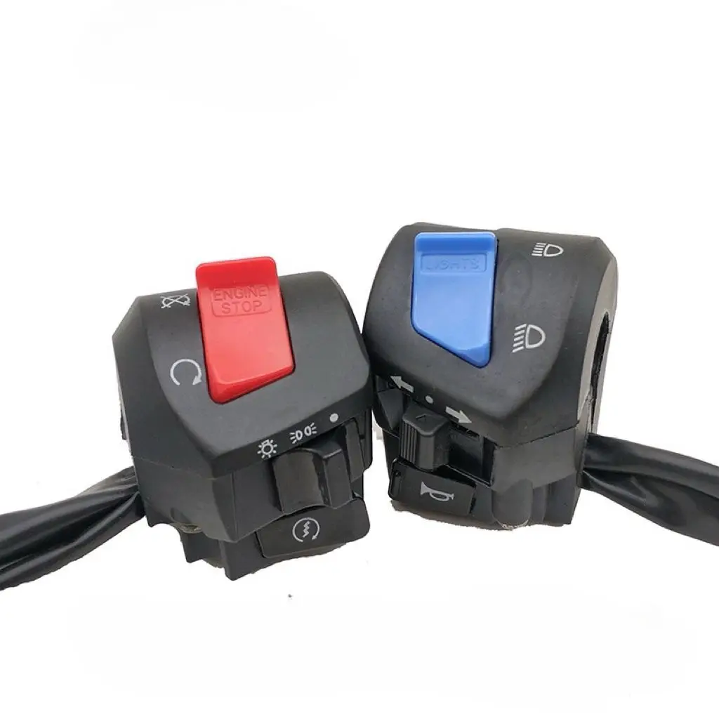 7-8inch-Universal-Motorcycle-Handle-Bar-Switches-With-Choke-Horn-Turn ...