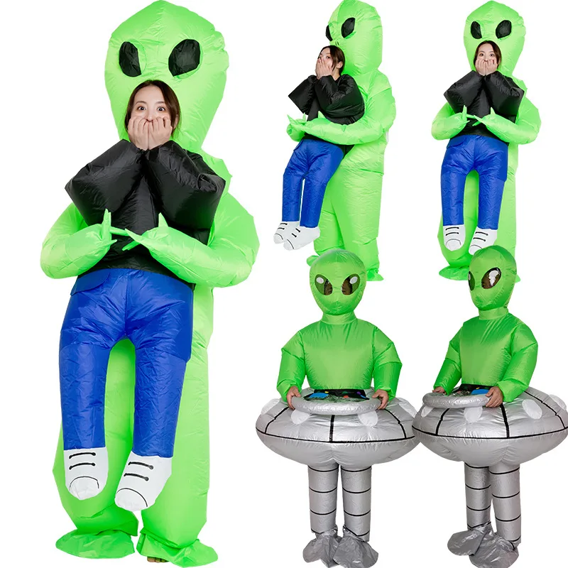 Disfraz inflable de Alien verde para adultos y niños, traje para fiesta ...