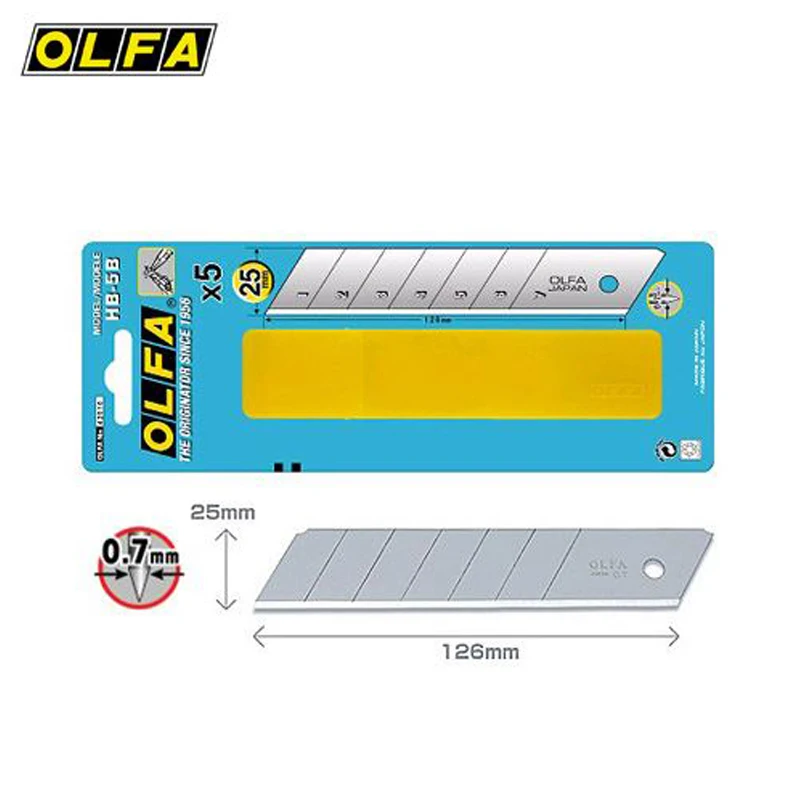 5-pack Olfa Hb-5b 25mm Extra Heavy-duty Snap-off Replacement Blades For H-1, Nh-1, Xh-1,xh-al ...