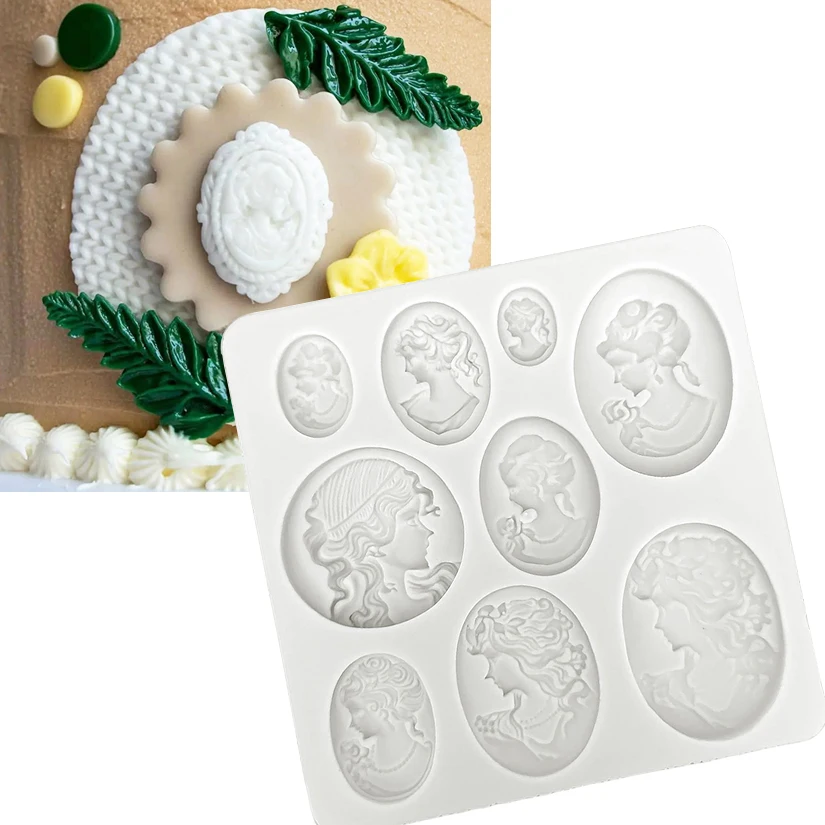 Cameo Collection Portrait Silicone Sugarcraft Mold Fondant Cake ...
