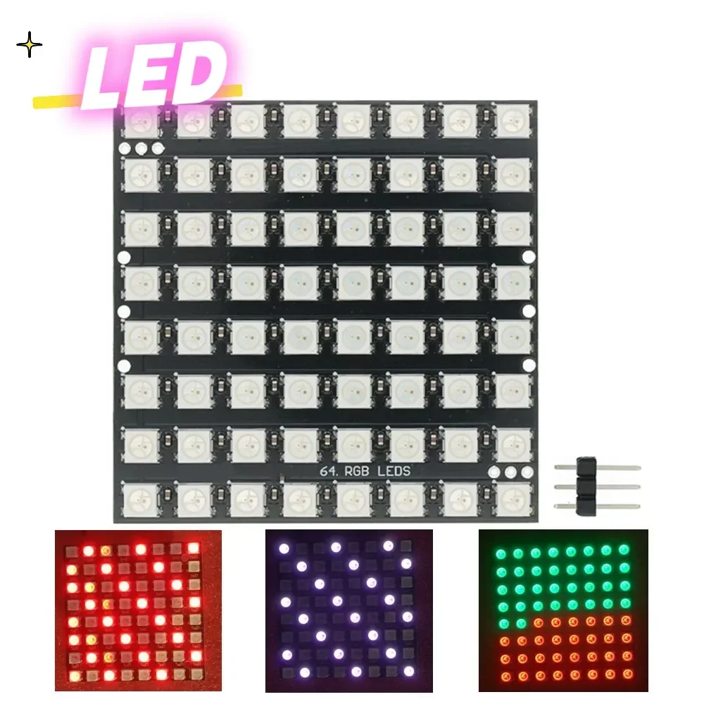 1-10pcs WS2812 LED 5050 RGB 8x8 LED Matrix for Arduino Brand New ...