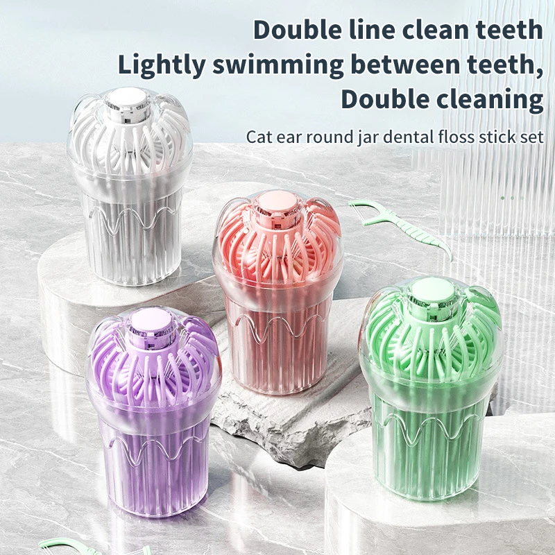50Pcs-Portable-Dental-Floss-With-Storage-Box-Double-Thread-Teeth ...