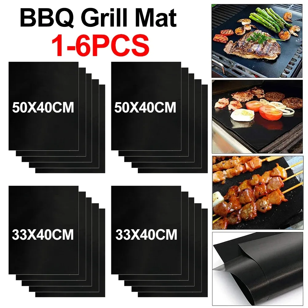 1-5PCS-Non-stick-BBQ-Grill-Mat-Barbecue-Outdoor-Baking-Mat-Reusable-BBQ ...