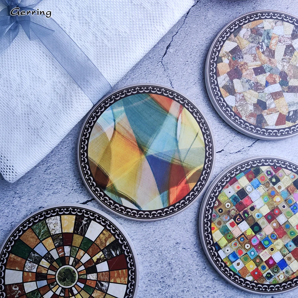 Gerring Coaster For Glasses Creative Cork Heat Resistant Mat Ceramic ...