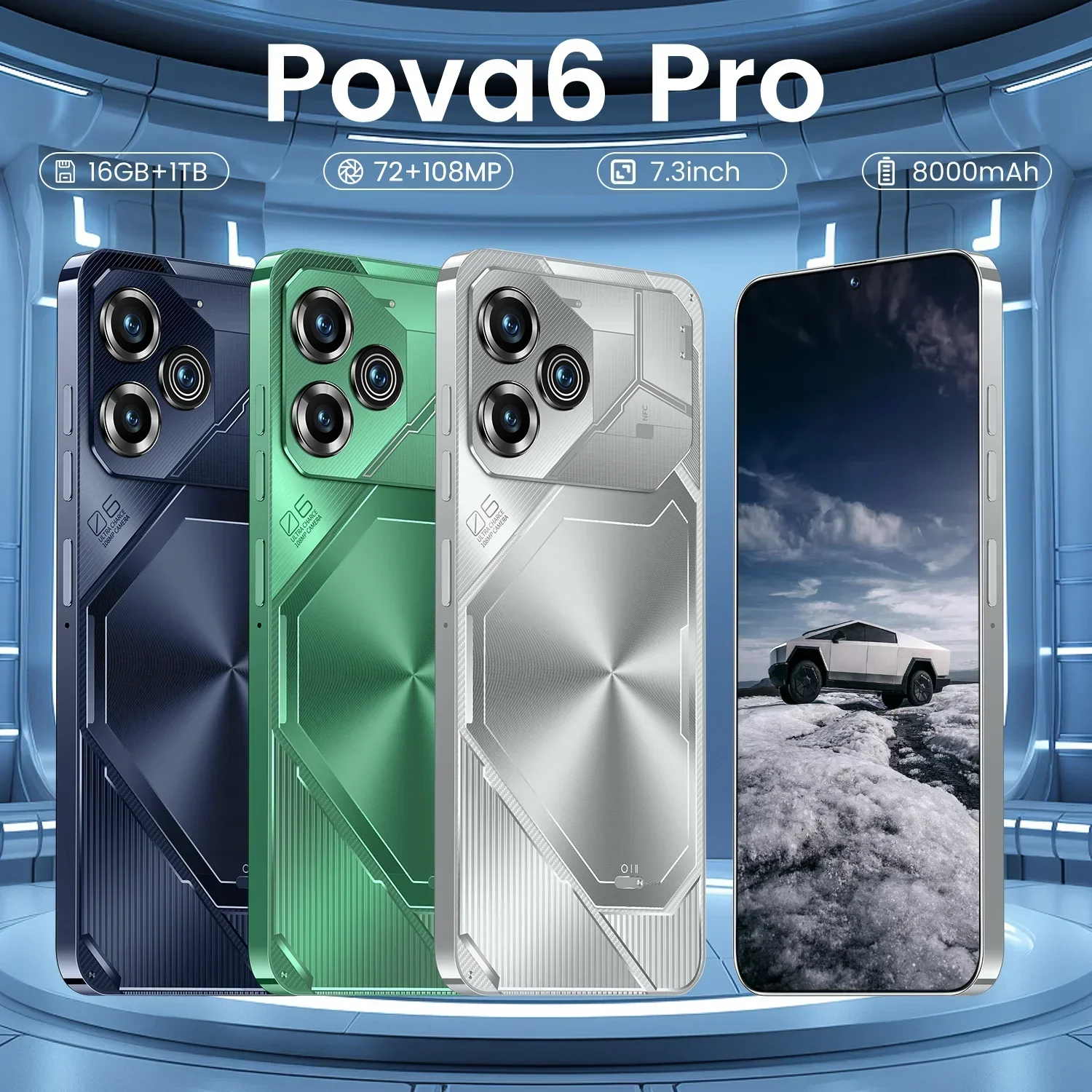 2024-New-Pova6-Pro-Cell-Phone-7-3-HD-Screen-SmartPhone-16G-1T-5G-Dual ...